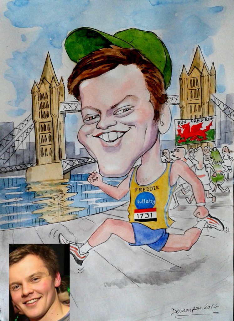 London Marathon Runner | Demonpen Caricatures